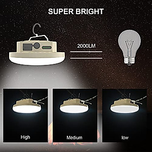 10000mAh Rechargeable 3000LM Tent Light Camping Light, 6500K 24Hours Long Play Time , Outdoor Night Market Light Night Fishing Light Emergency Lights for Hurricane Tsunami disasters (30W（Beige）)