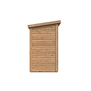 Leisure Season Urbano Lean to Shed Kit - Modern Weatherproof Outdoor Storage with Floor, Doors, Plexiglass Windows, Pent Roof Nordic Spruce Wood for Garden, Yard Medium Brown, 6'x4' (URB6X43781)