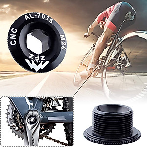 Saipe 2 Pcs M20 Crank Screws Bicycle Crank Arm Screws Aluminum Alloy CNC Crankset Screws Crank Fixing Bolt for MTB Mountain Road Bicycle Riding (Black)