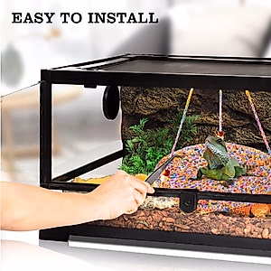 Reptile Hammock Swing Hanging Bed, Cute Lizard Swing Toy, Cotton Lizard Bed, Reptile Summer Bed for Bearded Dragon Leopard Gecko Lizard Birds Parrots Rats (D)