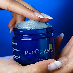 Pur O3 Fully Ozonated Olive Oil - Pure, Natural, Organic Ozonated Oil - Olive Oil Skin Care from Ozonated Oil, Oxygenated Olive Oil - Ozone Oil in a Glass Jar, 2 oz