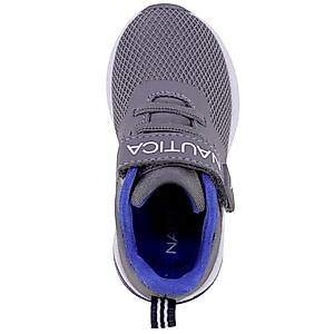 Nautica Kids Light Up Flashing Sneaker Athletic Strap Running Shoes Boy Girl Toddler Little Kid -Towhee Buoy Lights-Grey Cobalt Size-12