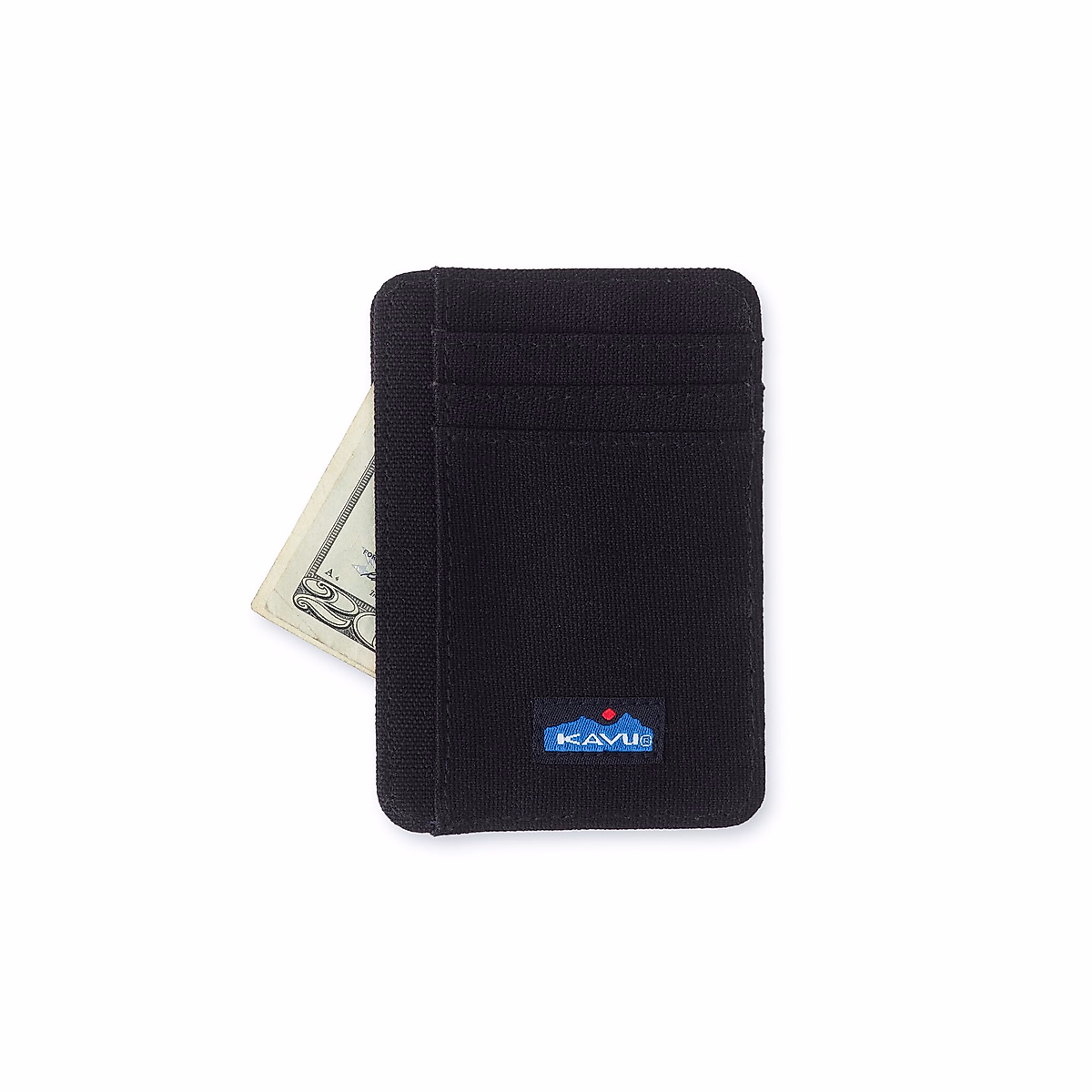 KAVU Fairbanks Double Sided Slim Cotton Canvas Wallet - Black