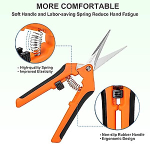 Premium Pruning Shears, Reggory Garden Shears with Upgrade Straight Stainless Steel Blades, Strong Sharp Garden Scissors, Clippers for Gardening/Indoor Plants.