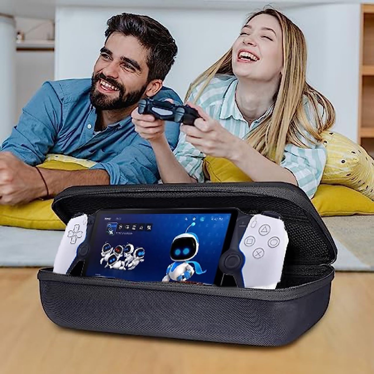 Hesupy Carrying Case for PlayStation Portal, Portable Travel Storage Bag Protective Hard Shell Cover Protector for PS Portal Gaming Handheld Drop Resistant EVA Case