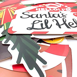 Christmas Photo Booth Props 36Pcs（Upgraded Version）, Christmas in July Party Supplies, Merry Christmas Party Pose Sign, Red and Green Christmas Party Supplies Decorations for Kids Adults