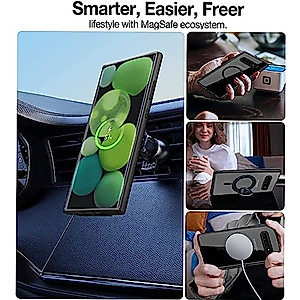 Guizzcg for Samsung Galaxy Note 10 Magnetic Case (6.3-inch) [Compatible with Magsafe] Soft TPU Bumper + Clear Back Slim Shockproof Drop Protection,Black