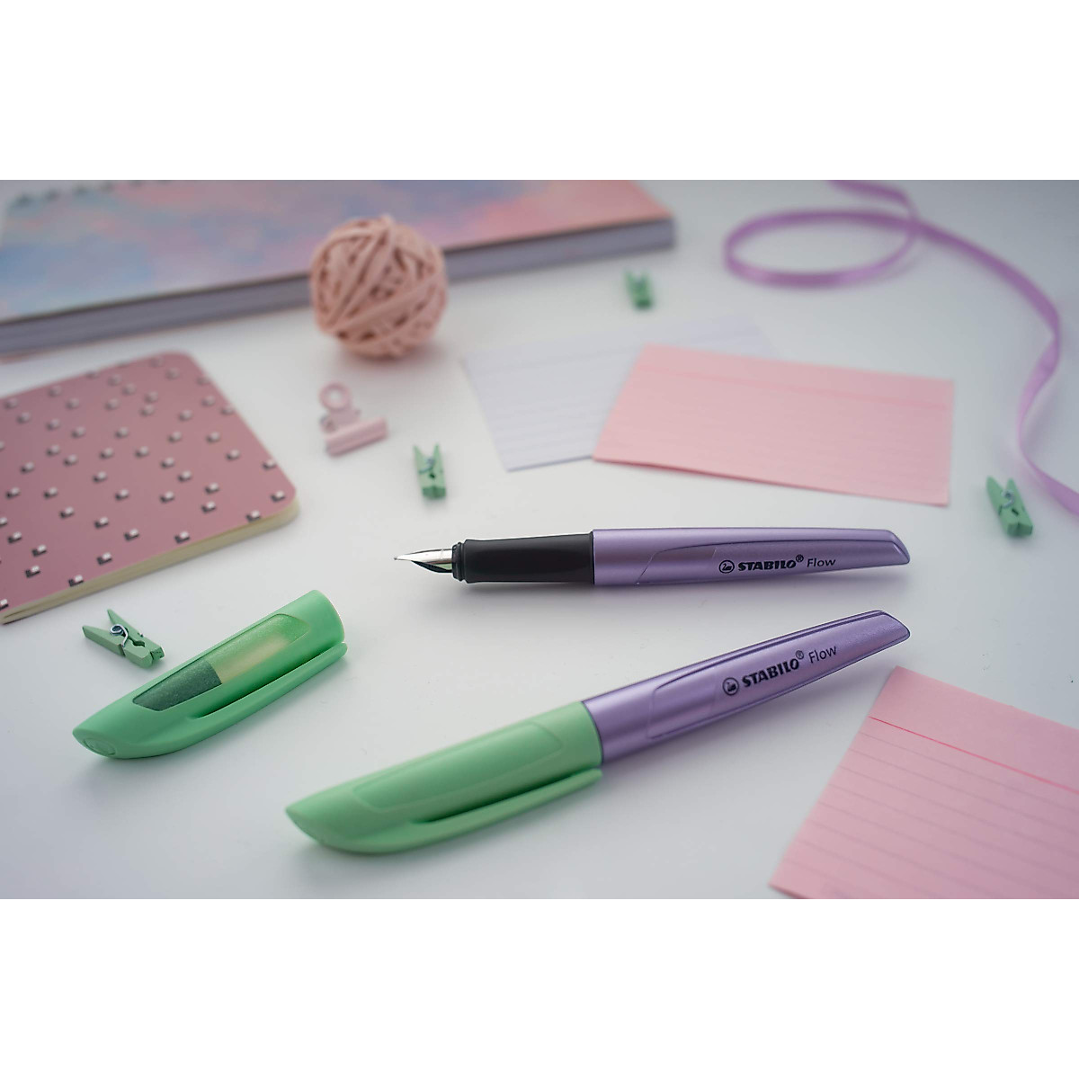 STABILO Flow Cosmetic Fountain Pen Metallic Purple/Green