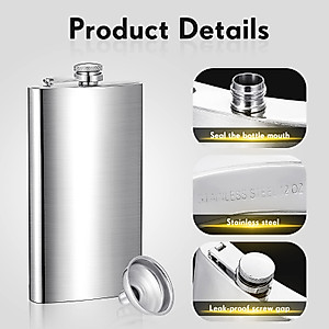 10 Sets 12 oz Stainless Steel Hip Flask Silver Metal Flasks for Liquor with Funnel Whiskey Flask for Men Women Leak Proof Drinking Flasks Alcohol Flask Liquor Flask for Wine Wedding Party Gift Outdoor