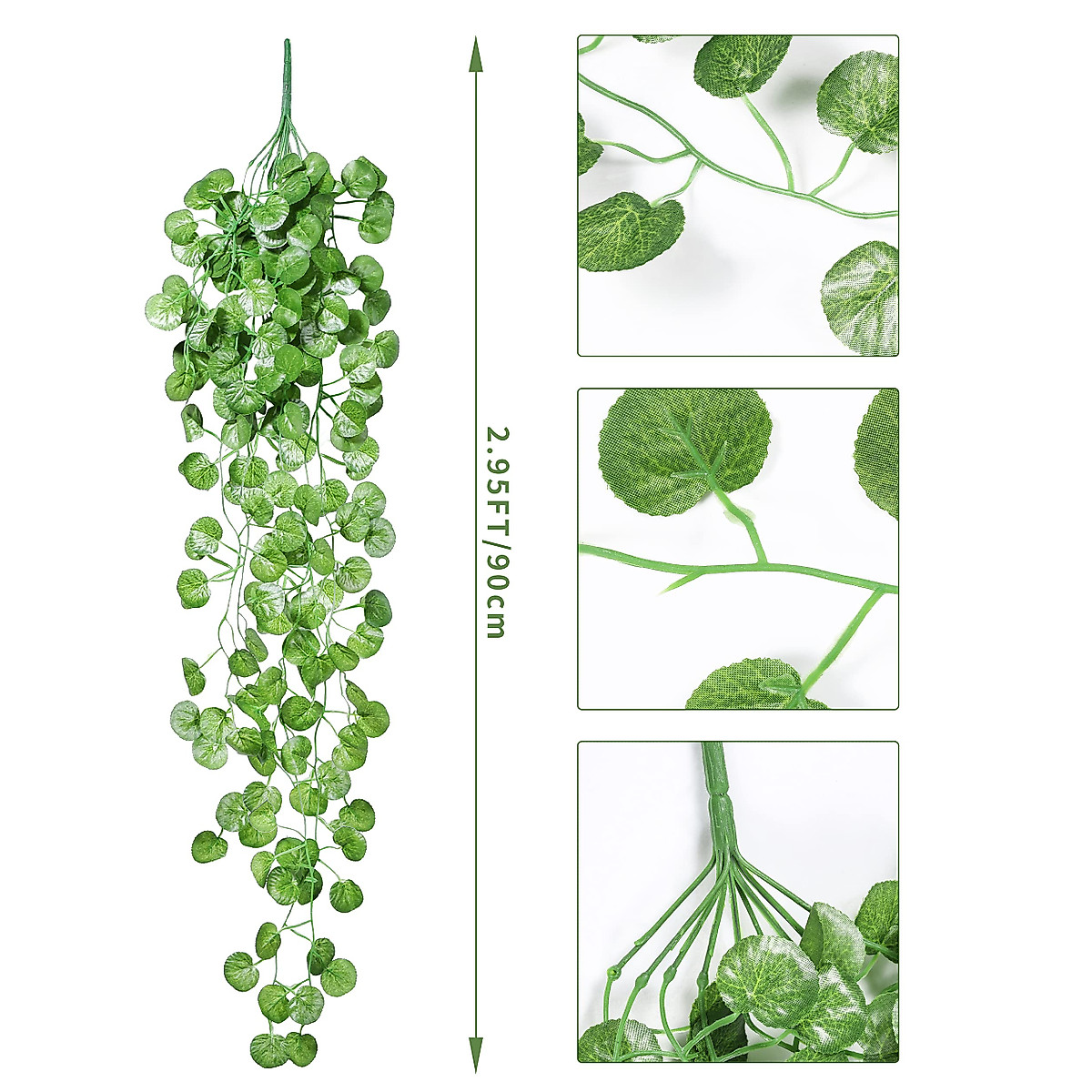 Omldggr 3 Pieces Artificial Hanging Plants Artificial Hanging Vine for Indoor Outside Home Garden Office Decor