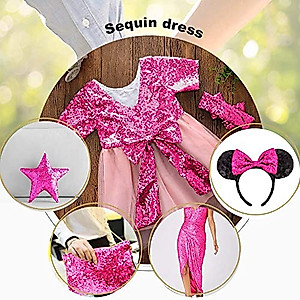 Sequin Fabric by The Yard Fuchsia Sequin Material for Sewing Little Mermaid Fabric Flip Sequins Fabric Hot Pink Payette Sequin Fabric Sequin Fabric Backdrop (1 Yard, Fuchsia)