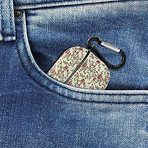 Red Rose Seamless Printed Bluetooth Earbuds Case Cover Compatible for Airpods 3 Protective Storage Box with Keychain