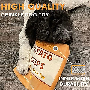 CHEWFFON Dog Toys, Dog Puzzle Toys, Interactive Dog Toys, Enrichment Snuffle Crinkle Toy, Treat Puzzle Toys for Boredom and Stimulating, Nose Work Potato Chips Dog Toy for Small, Medium and Large Dogs