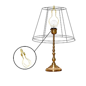 GIGIVOSHA Lamp Shade Harp Holder Adapter kit - Clip on Lampshade Light Bulb With Shade Attaching Finials Support Fitter Parts Converter(2 Pack, Polished Brass)
