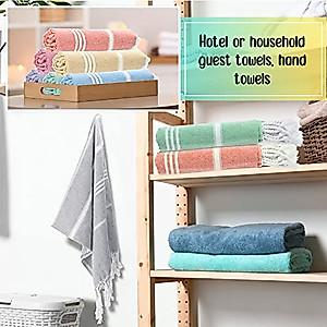 Preboun 20 Pack Turkish Beach Towels, Cotton Turkish Bath Towels Beach Towels Lightweight Quick Dry Turkish Hand Towels Multi Color Turkish Towel for Face, Hair, Gym, Yoga, Tea, Kitchen 16 x 40 Inch