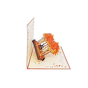 AIT PAPER ART Deer Pop Up Thank You Card, 3D A Couple of Deer in Forest Birthday Cards, Funny Birthday Card for Valentine's Day, for Wedding, Thanksgiving, 1 Card 5 x 7 inch, 1 Envelope