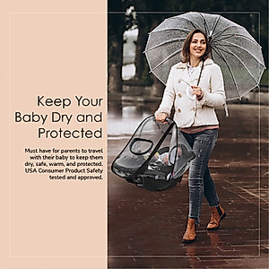 YAZZI & Co. Car Seat Rain Covers, EVA Food Grade Material, Well Ventilated, Universal Car Seat Cover for Babies, Waterproof, Windproof, Quick Access Double Zipper Opening