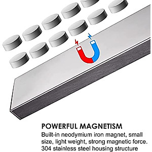 Enkrio 10 Inch Magnetic Knife Strip No Drilling - Upgraded Stainless Steel Magnetic Knife Holder for Wall with 3M Type, Magnet Knife Strip Bar Rack for Kitchen Utensil & Tool Holder