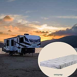 Cozyway Memory Foam RV Mattress - 4 Inch Short Twin Mattress for RV Camper, Lasting Support and Comfort for Bunkbed Setup with Rails