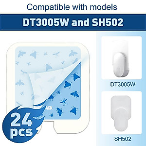 Cleanuper 24-Pack Replacement Glue Cards for Models SH502 SH503, DT3005W DT3005W-DS3 DT23005-06, Indoor Plug-in Flying Insect, Mosquito, Moth and Fly Trap Refill Pack, Extremely Sticky, Economic Pack