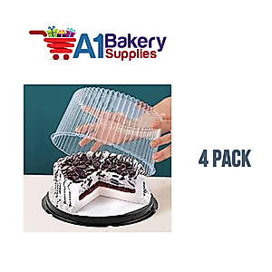 A1 Bakery Supplies 10-11inch Cake Double Layer Clear Cake Container Dome and Base Carry & Display Storage Box (4 Pack)