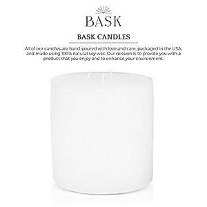 Mottled Pillar Candles by Bask - Triple Wick 6" x 6" Dripless Unscented Holiday Candles in White for Home Decor, Relaxation & All Occasions