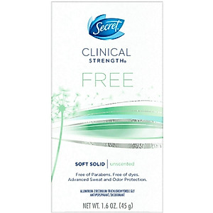 Secret Clinical Strength Soft Solid Sensitive Unscented Deodorant, 1.6 oz (Pack of 3)