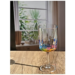 Acrylic Rainbow Diamond wine glass 15 oz. Set of 4