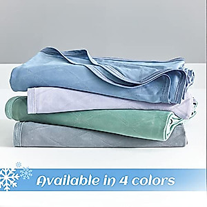 【Upgraded Fabric】Ailemei Cooling Throw Blanket for Hot Sleepers, Q-Max >0.5 Jade Fiber, Lightweight Breathable Summer Blanket, Throw Blankets for Couch, Transfer Heat Hot Flashes Night Sweats, 50"x70"