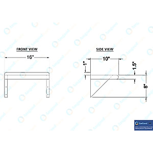 AmGood 10 in. x 16 in. Stainless Steel Wall Shelf | NSF Certified | Appliance & Equipment Metal Shelving | Kitchen, Restaurant, Garage, Laundry, Utility Room
