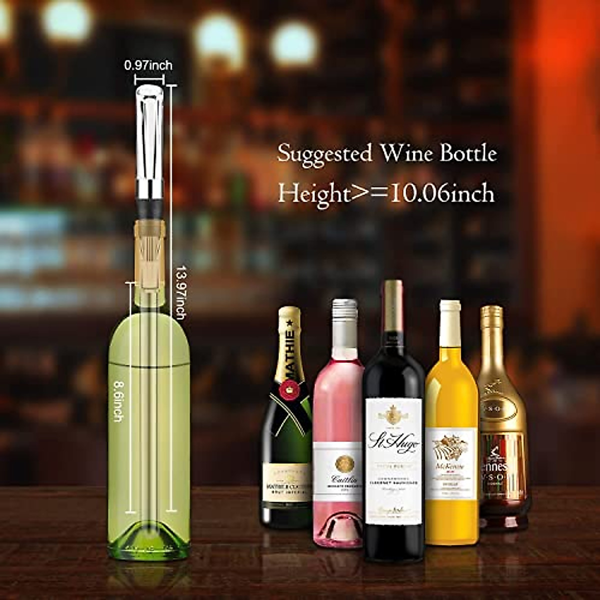Wine Chiller Wine Aerator, 3-in-1 Stainless Steel Iceless Wine Bottle Cooler Stick, Aerating Pourer and Decanter Spout - Perfect Wine Accessories Gifts