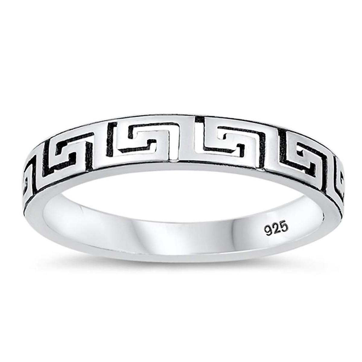 Wholesale Cutout Greek Key Ring New .925 Sterling Silver Band Size 9