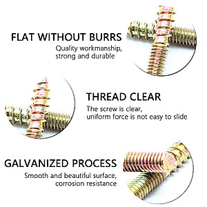 Zorveiio M4 Hanger Bolts, Length 1"(25mm) Double Headed Bolts Self-Tapping Screw for Furniture