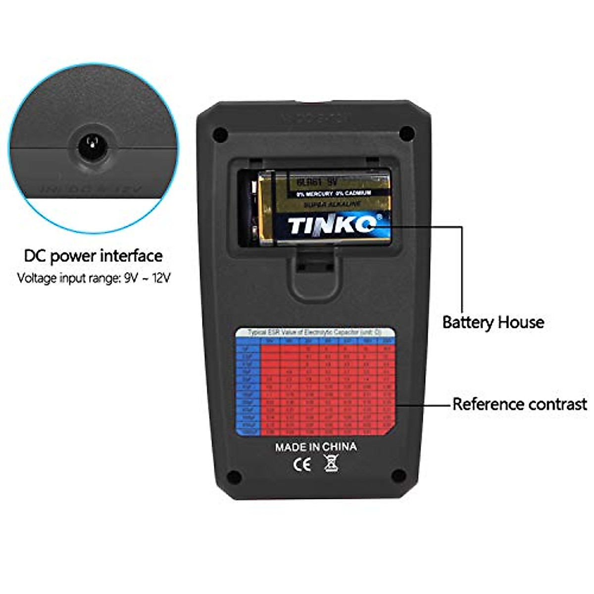 BSIDE ESR02 PRO Digital Transistor Tester SMD Components Meter Mega328 NPN/PNP Diode Triode Capacitor Inductance ESR Checker with Tweezers