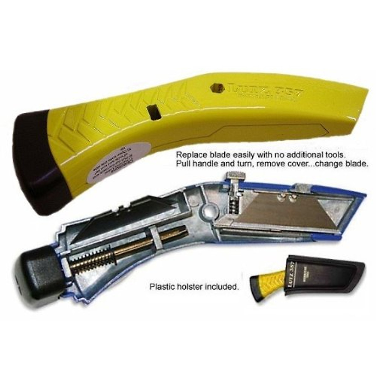 Lutz 35701#357 Yellow Quick Change Heavy Duty Utility Knife and Plastic Holster (357-YL)