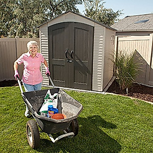 Lifetime 60042 7' X 7' Outdoor Storage Shed, Desert Sand