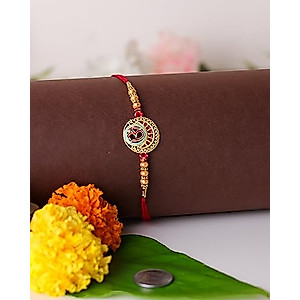 CHERKRAFT Rakhi Thread for Brother Men/Boy - Designer Rakhi with OM Symbol for Rakshabandhan (Pack of 1) (Design 4)