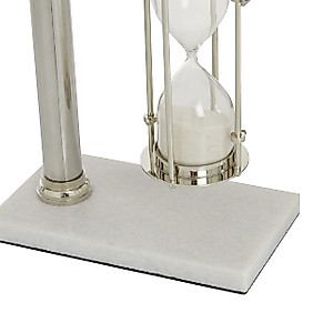 The Novogratz Brass Hourglass Sand Timer, 7" x 4" x 10", Silver