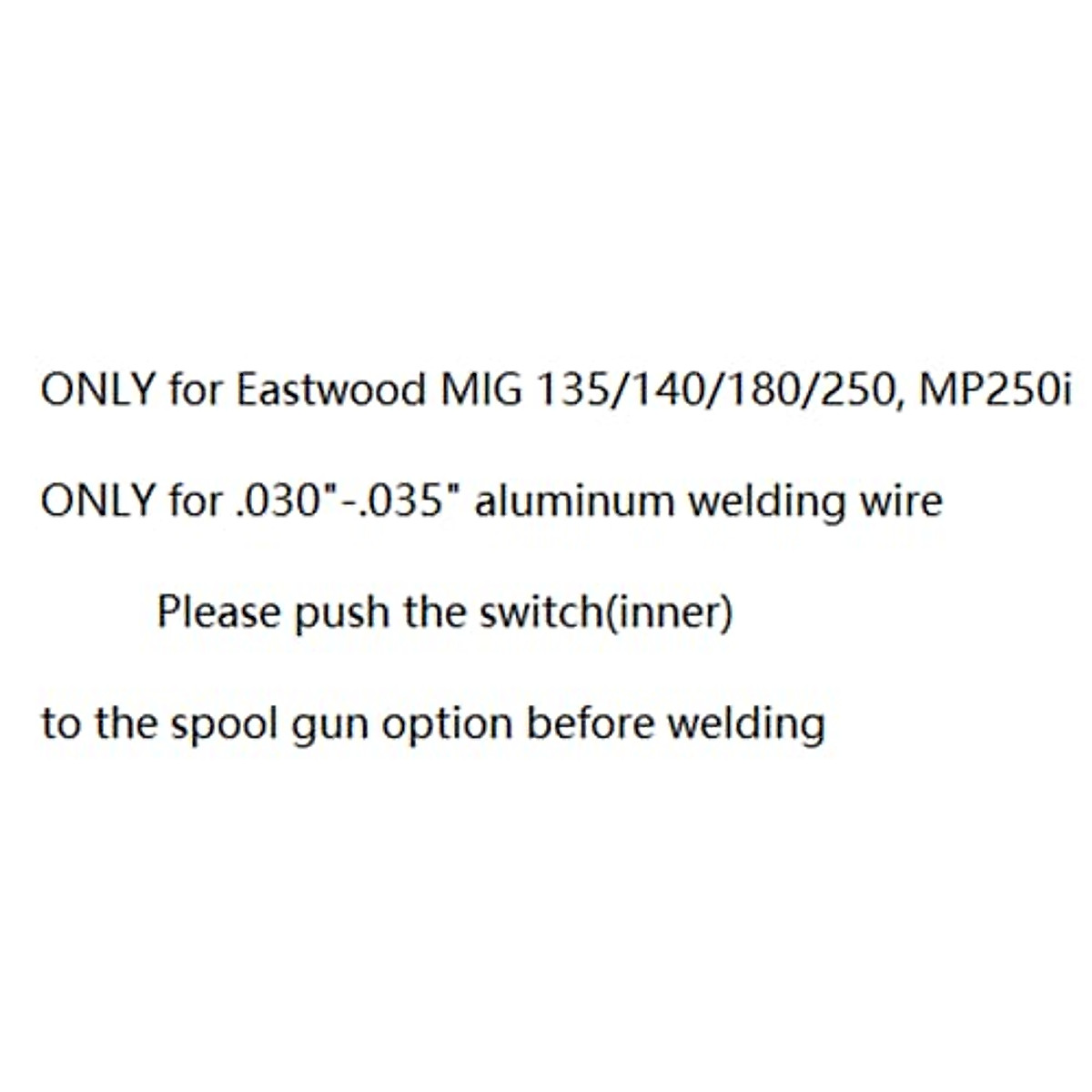 MIG Spool Gun 10' 130A fits Eastwood MIG 135/140/180/250, MP250i aluminum welding