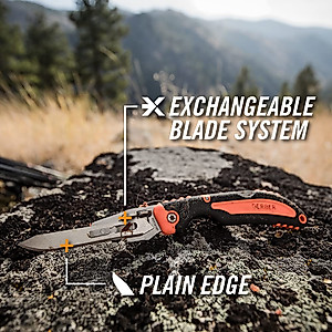 Gerber Gear Vital Pocket Folder with Replacement Blades - 2.8" Exchange-A-Blade - Camping and Survival Knife - Orange