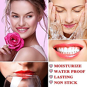 LZYLLS 2 Pack Crystal Jelly Flower Lipstick,Magic Temperature Color Change Lip Gloss Lip Stick PH Clear Magic Lipstick Long Lasting Nutritious Moisturizing Lip Balm（Set A）