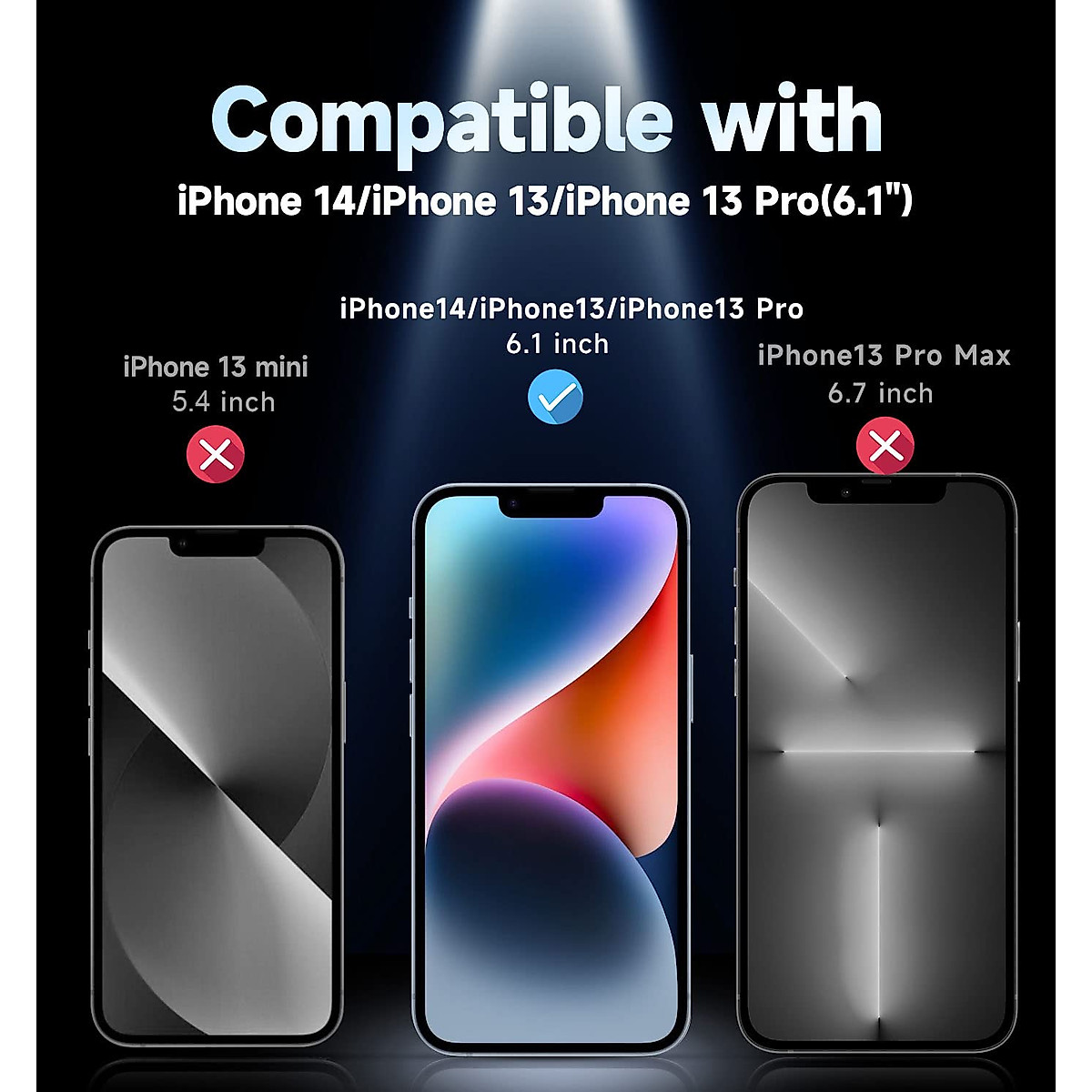 MAGIC JOHN 2 Pack for iPhone 13/14& iPhone 13 Pro 6.1 inch Tempered Glass Screen Protector, Auto Dust-Elimination, Bubble Free, HD Clear, Easy Installation