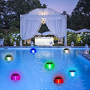 YOFOKO Solar Floating Pool Lights Floating Ball Pool Light Solar Powered Color Changing Balls Waterproof Waterscape Light Float or Hang in Pool Garden Backyard Pond Party Decorations (Transparent)