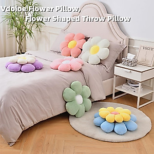 Vdoioe Flower Pillow, Flower Shaped Throw Pillow Cushion Seating six Petal 15.75" white Flower PlushThrow Pillow Floor Pillows Home Decorative Seating Cushions