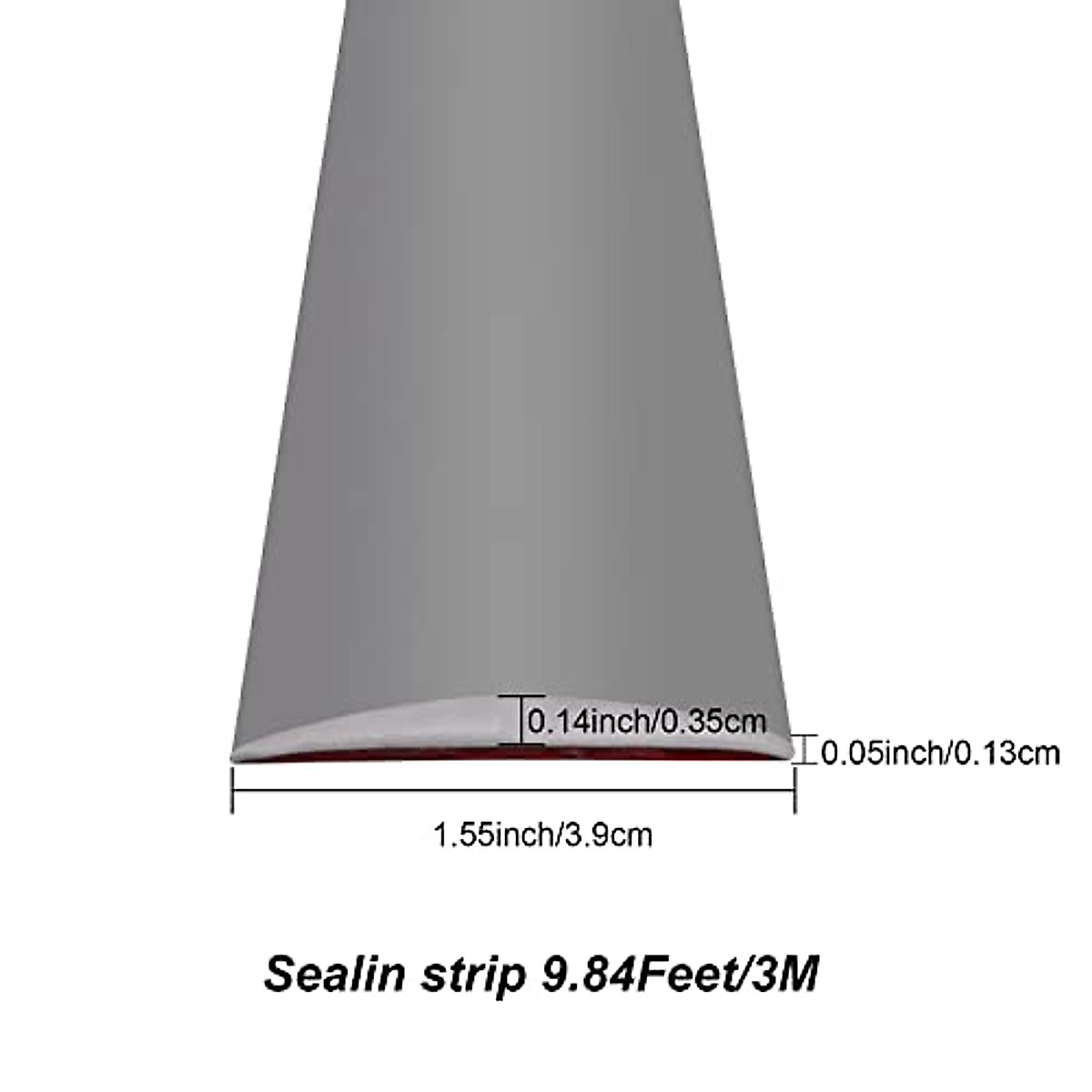 9.84 Feet Floor Transition Strip Waterproof Self Adhesive Transition Profile Flooring Cover Strips Vinyl Floor Edge Trim Floor Joining Strip Floor Bar Flat Divider Strip(Gray)