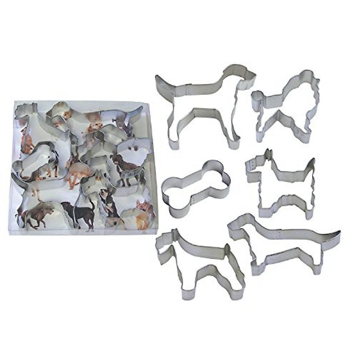 CybrTrayd 6 Piece It's a Dog's Life Cookie Cutter Set, Metallic