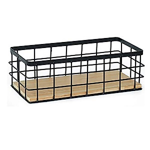 QUUL Kitchen Iron Wall Shelf with Wood Board Hanging Storage Basket Bottle Jars Organizer Holder Storage Rack Home Decoration Shelves (Color : Small)