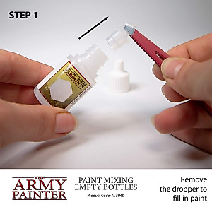 The Army Painter Paint Mixing Empty Dropper Bottles-12 ml, Pack of 6 Bottles with Dropper-Plastic Dropper Bottles for Acrylic Paint-Empty Plastic Bottle with Dropper Top- Small Applicator Paint Bottle