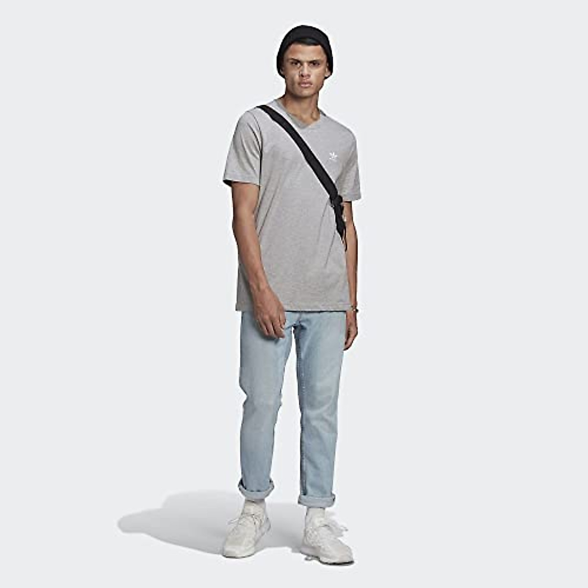 adidas Originals,mens,Essentials Tee,Medium Grey Heather,Large