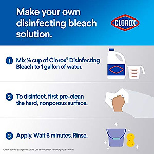 Clorox Disinfecting Bleach, Concentrated Formula, Regular - 43 Ounce Bottle (Package May Vary)